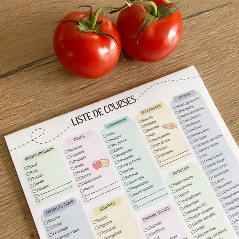 25 listes de courses à cocher - L'Atelier Gigogne
